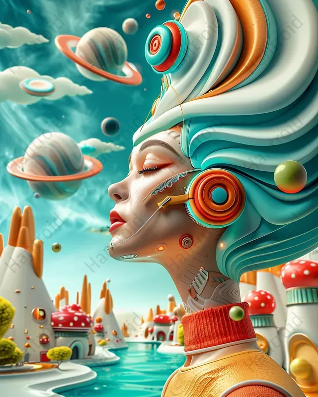 Retro Futuristic Candy Art Midjourney Prompt | PromptBase