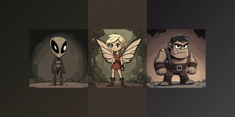 Cartoonish Fantasy RPG Characters Midjourney Prompt | PromptBase