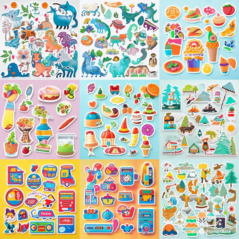 Playful Sticker Set Design Challenges Leonardo Ai Prompt | PromptBase