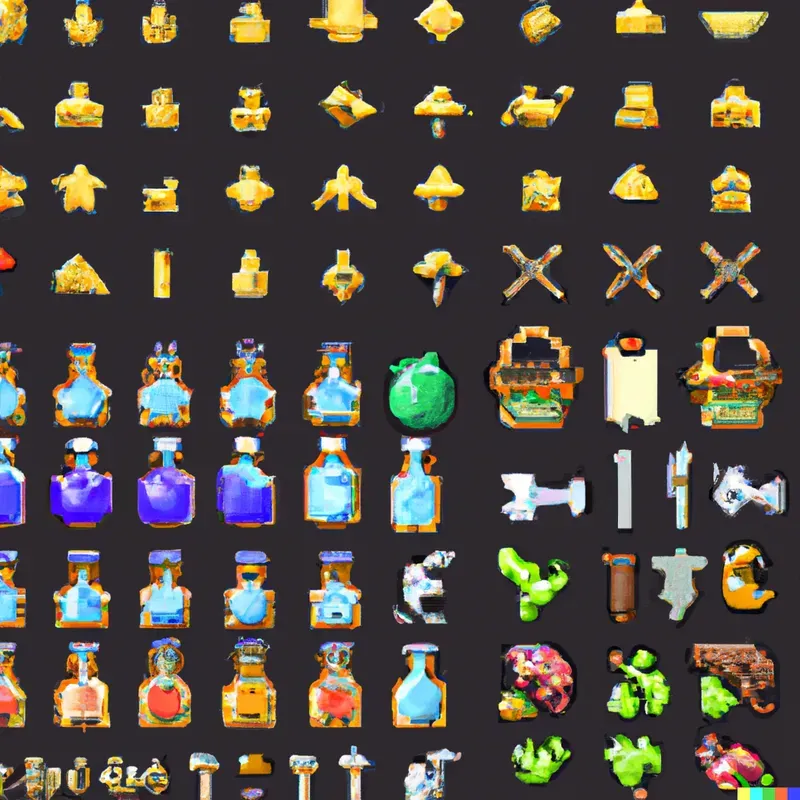 The Item Sprite Sheets DALL·E Prompt | PromptBase