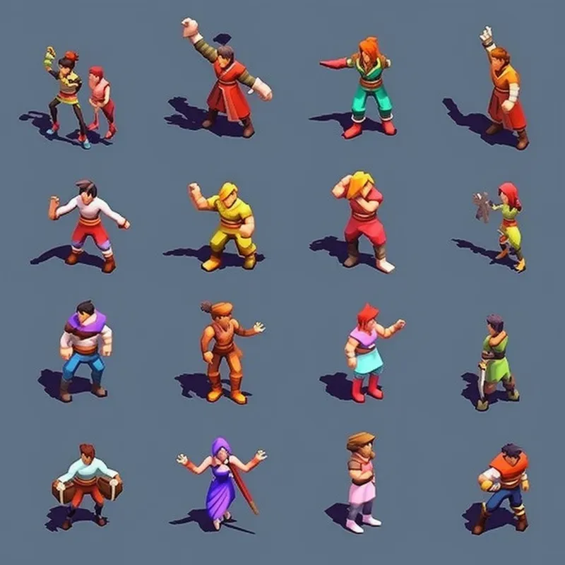 Indie Game Character Sprites Midjourney Prompt | PromptBase