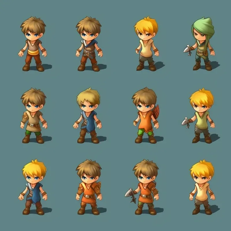 Indie Game Character Sprites Midjourney Prompt | PromptBase