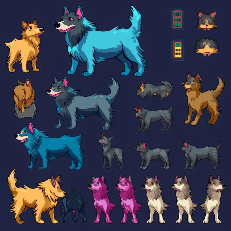 Animal Sprite Sheet Midjourney Prompt | PromptBase