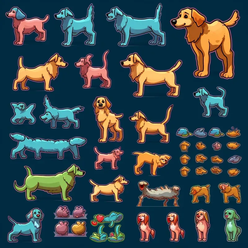 Animal Sprite Sheet Midjourney Prompt | PromptBase