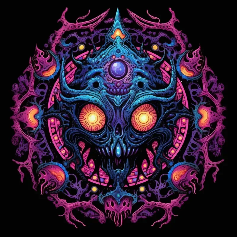 Otherwordly Horror Mandala Cover Art Midjourney Prompt | PromptBase