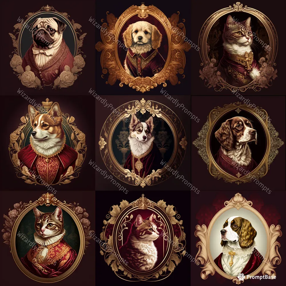 Pet Baroque Portraits Midjourney Prompt | PromptBase