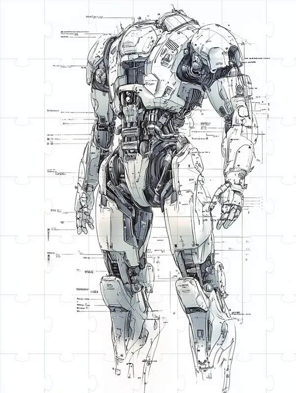Mech Line Drawing Schematic Midjourney Prompt | PromptBase