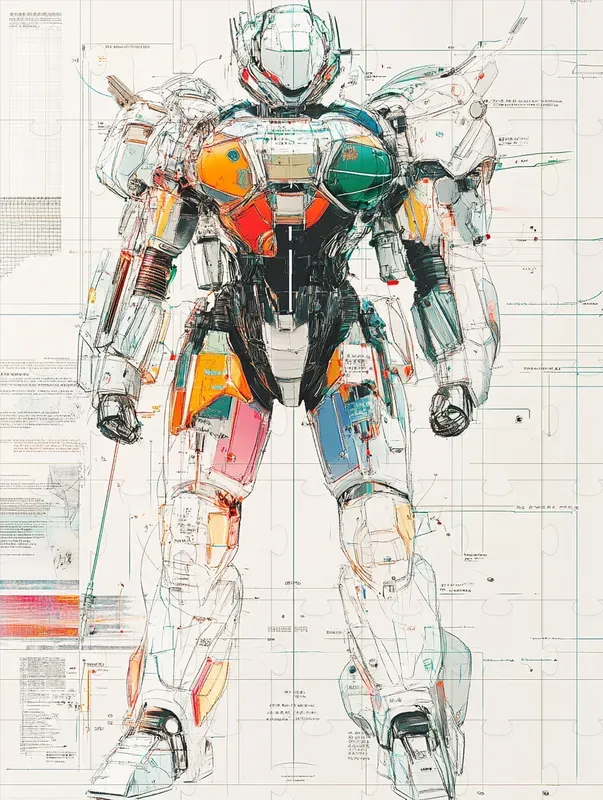 Mech Line Drawing Schematic Midjourney Prompt | PromptBase