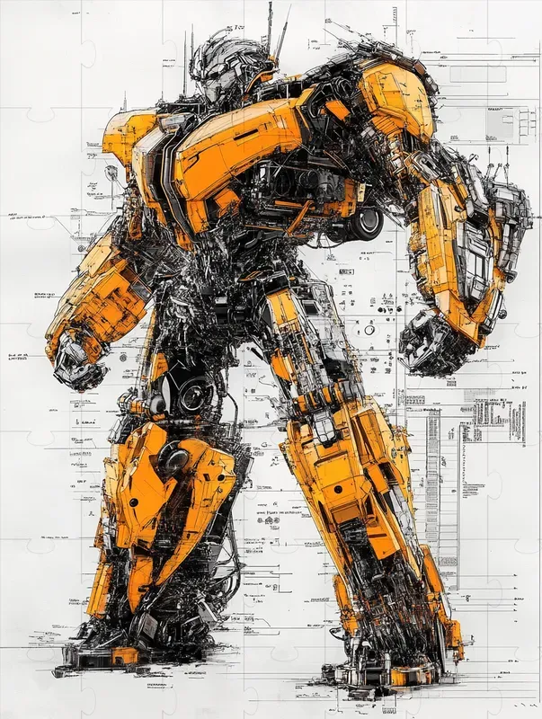 Mech Line Drawing Schematic Midjourney Prompt | PromptBase