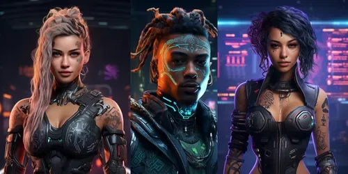 Cyberpunk Characters Portraits Midjourney Prompt | PromptBase
