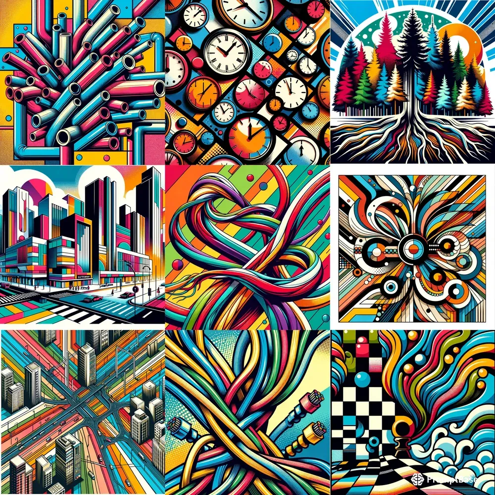 Pop Minimal Fusion Posters Art DALL·E Prompt | PromptBase