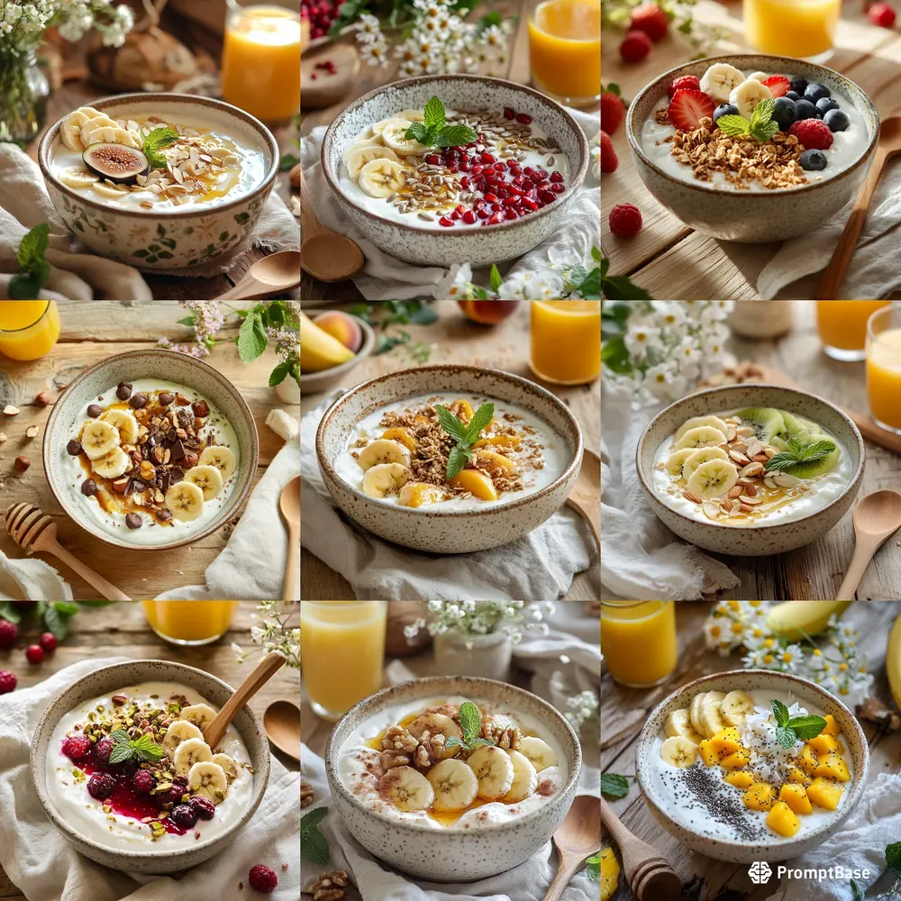 Wholesome Breakfast Spreads Midjourney Prompt | PromptBase