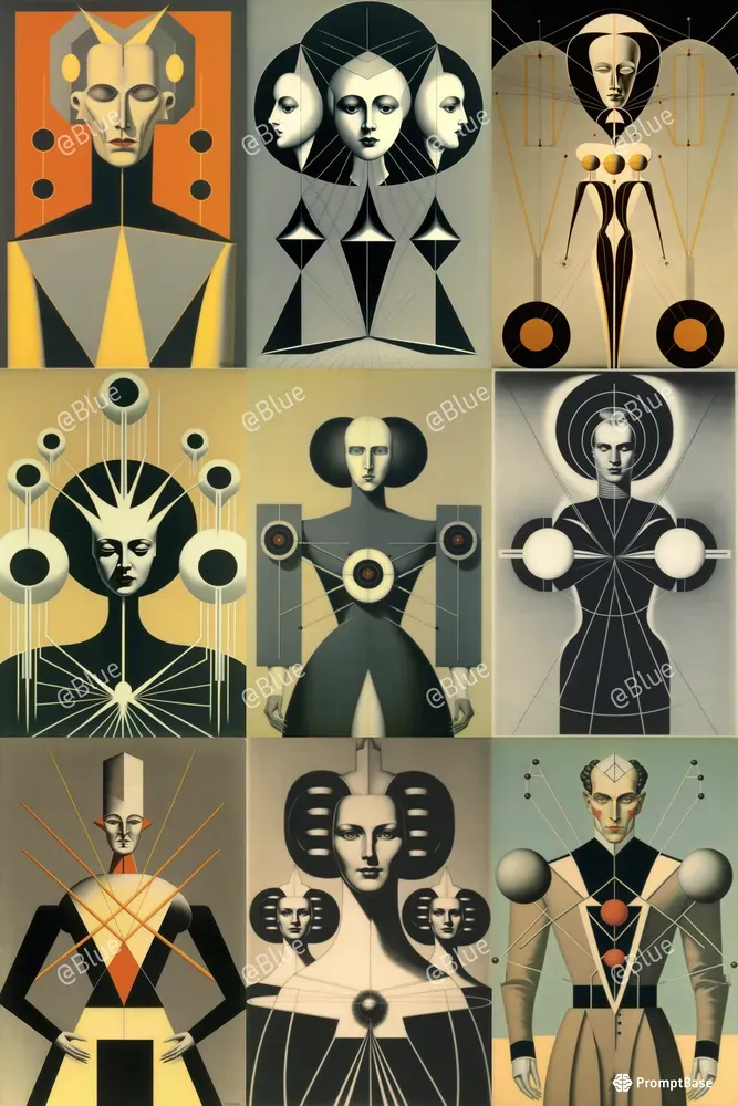Stylized Modernist Abstract Human Forms Midjourney Prompt | PromptBase
