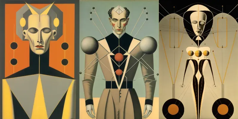 Stylized Modernist Abstract Human Forms Midjourney Prompt | PromptBase