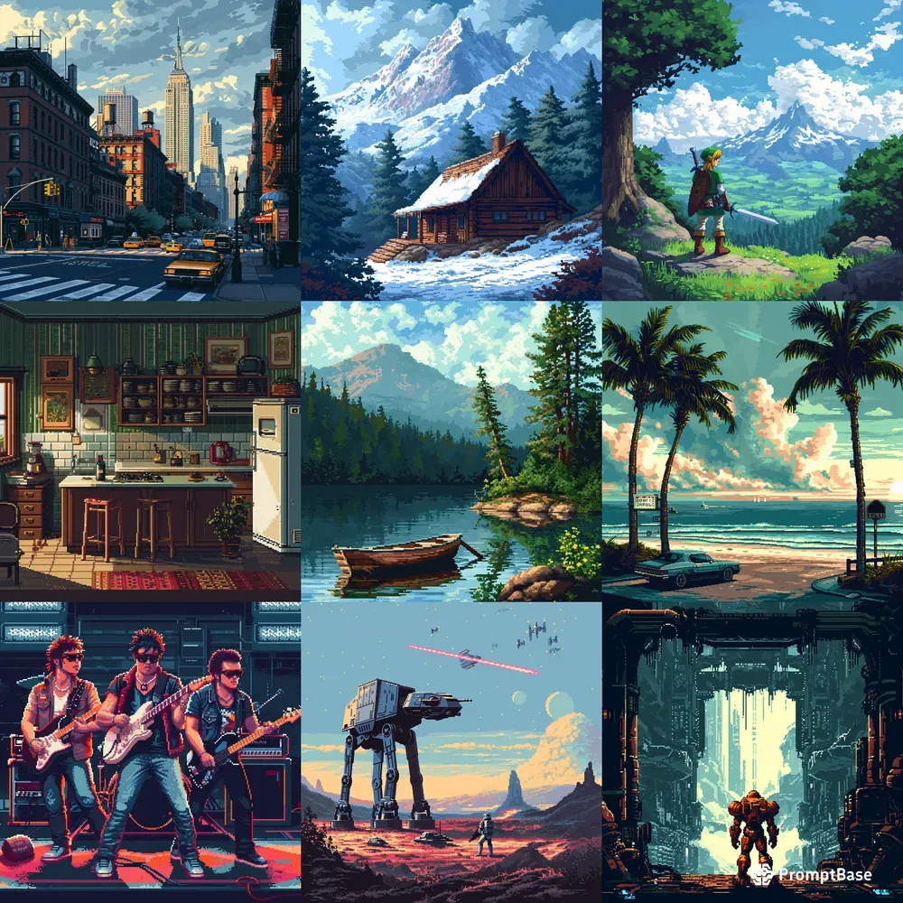 16bit Pixel Art Midjourney Prompt | PromptBase