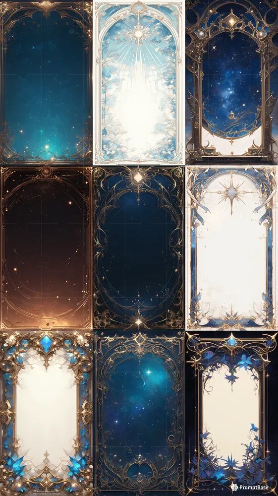 Lights And Darks Fantasy Tarot Frames Midjourney Prompt | PromptBase