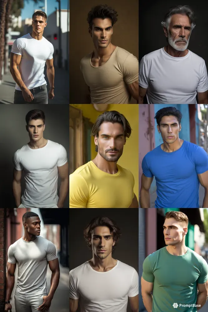 T-shirt Mockup Featuring Fit Male Model Midjourney Prompt | PromptBase