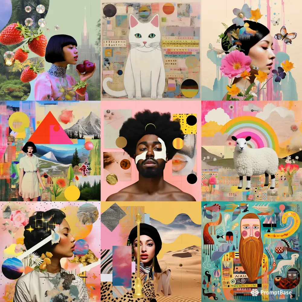 Psychedelic Surrealism Collages Midjourney Prompt | PromptBase