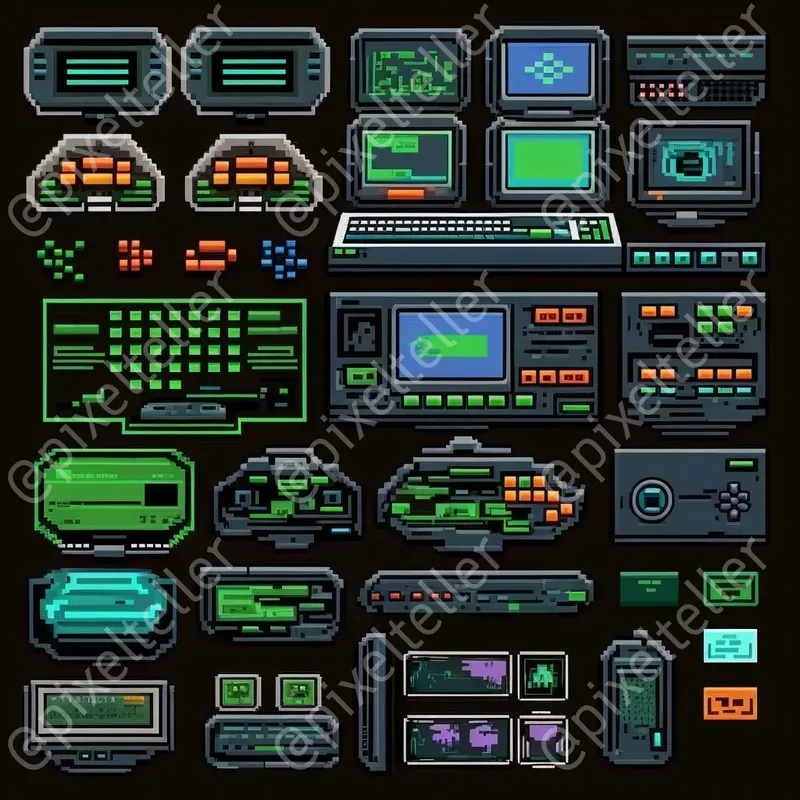 Pixel Game Asset Inspirations Midjourney Prompt | PromptBase