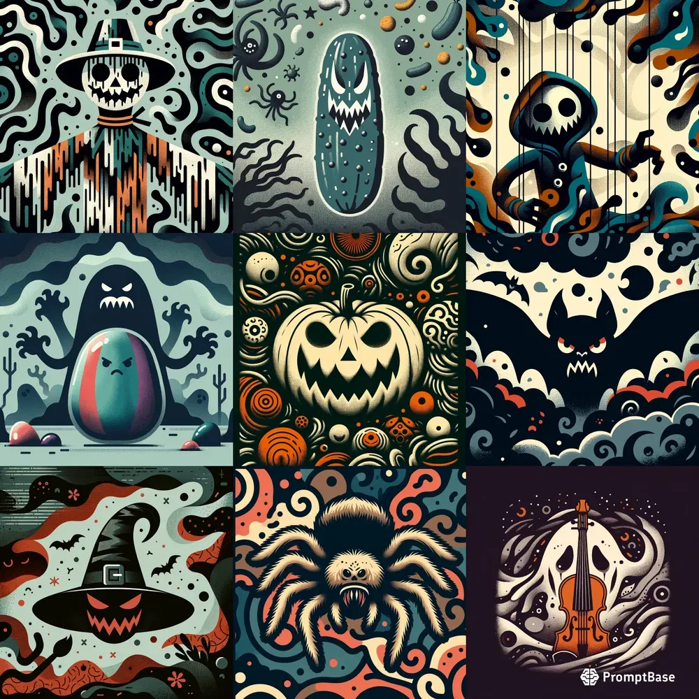 Vector Scary Face Art DALL·E Prompt | PromptBase