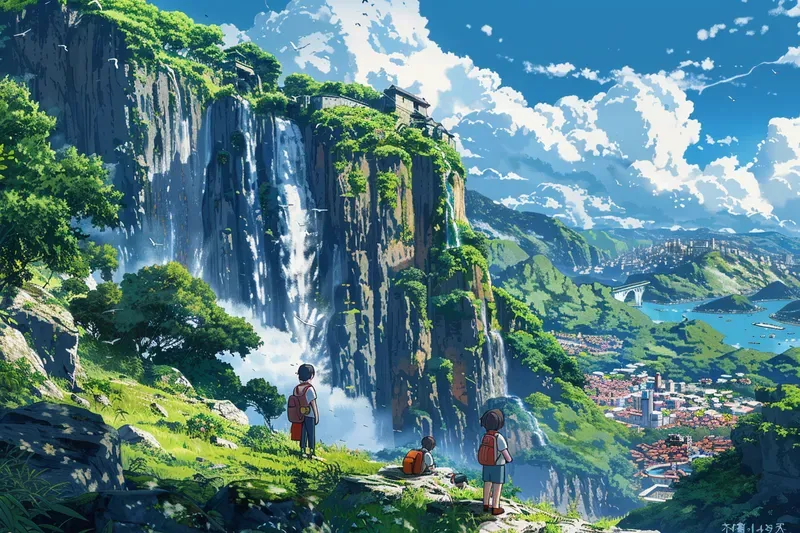Anime Landscapes With Harbor Views Midjourney Prompt | PromptBase