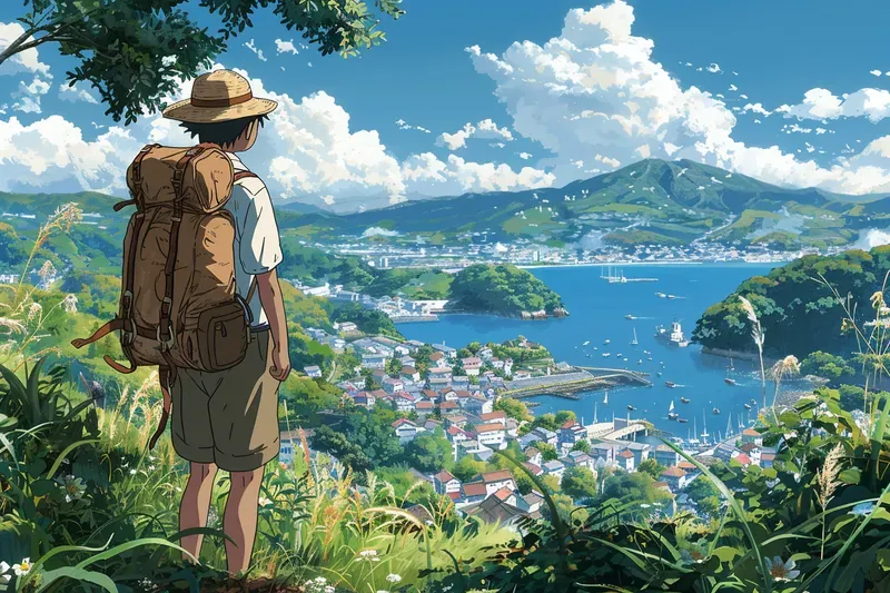 Anime Landscapes With Harbor Views Midjourney Prompt | PromptBase