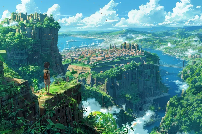 Anime Landscapes With Harbor Views Midjourney Prompt | PromptBase
