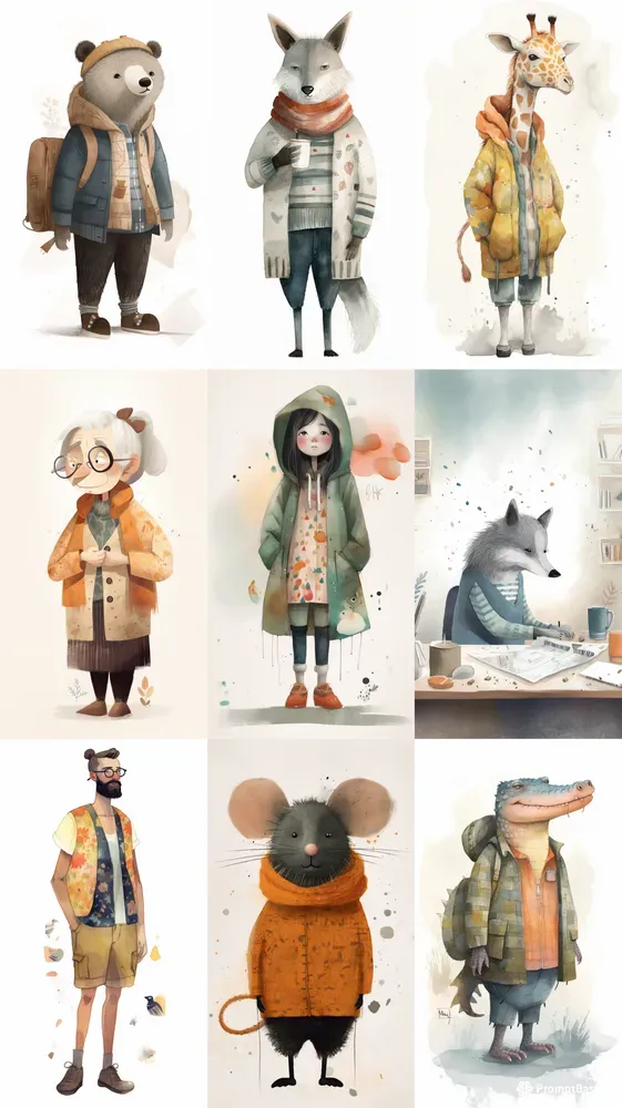 Childrens Picture Book Character Designs Midjourney Prompt | PromptBase