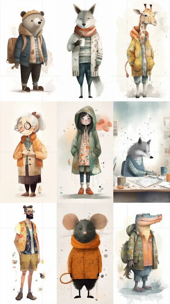 Childrens Picture Book Character Designs Midjourney Prompt | PromptBase