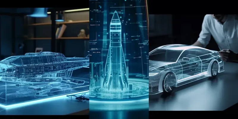 Holographic Engineering Designs Midjourney Prompt | PromptBase