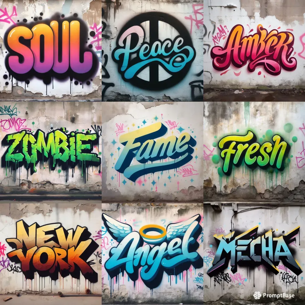 Graffiti Words DALL·E Prompt | PromptBase