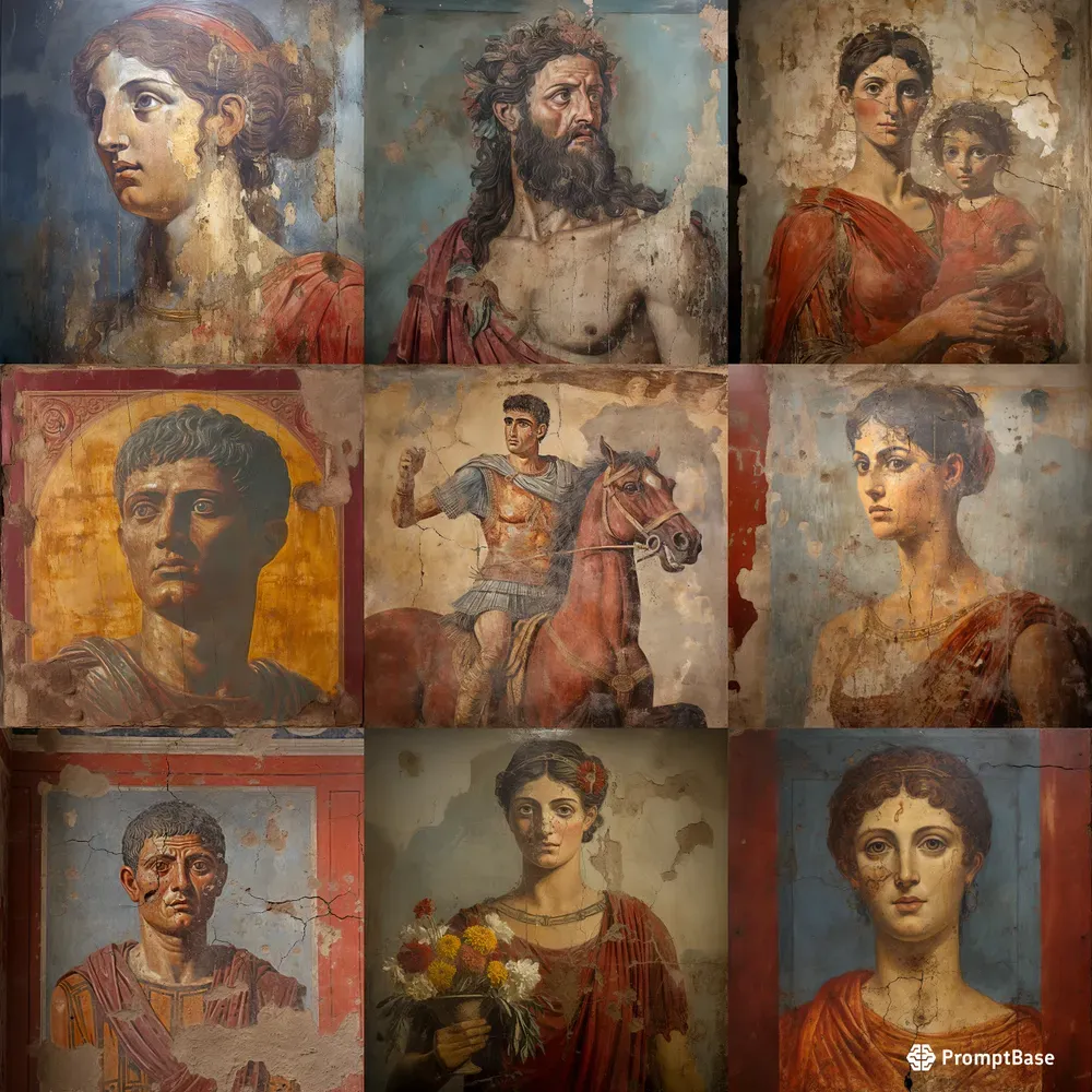 Roman Frescoes Midjourney Prompt | PromptBase