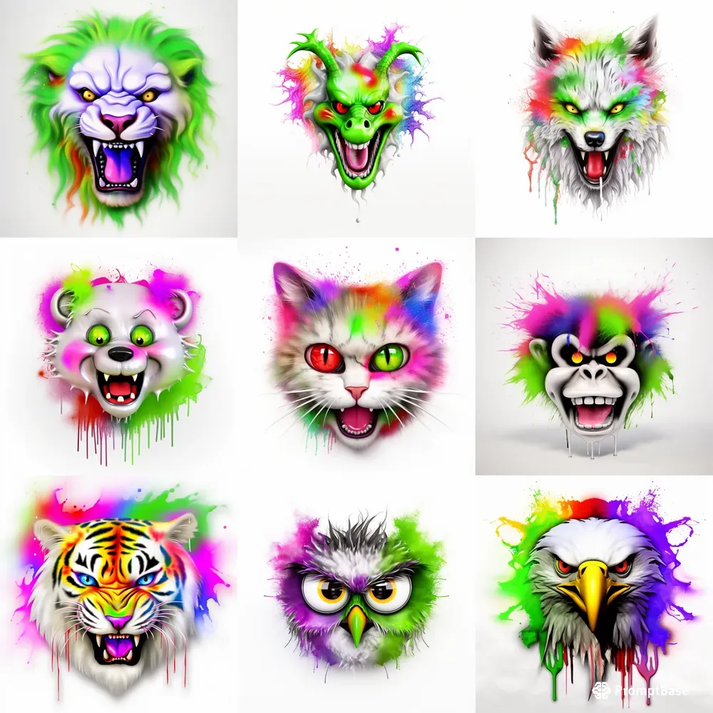 Spray Graffiti Animals Logos Midjourney Prompt | PromptBase
