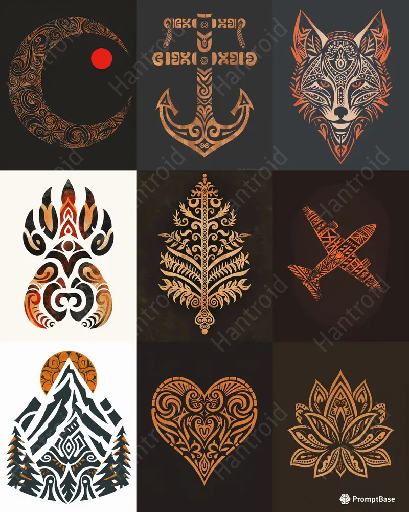 Maori Essence Emblems Midjourney Prompt | PromptBase