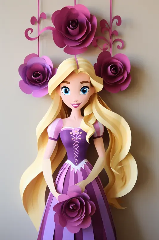 Papercraft Disney Princesses Midjourney Prompt | PromptBase