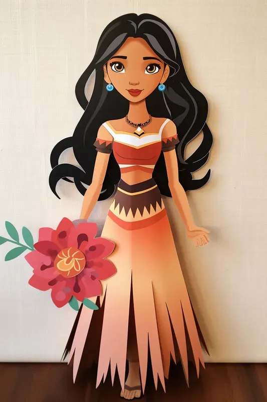 Papercraft Disney Princesses Midjourney Prompt | PromptBase