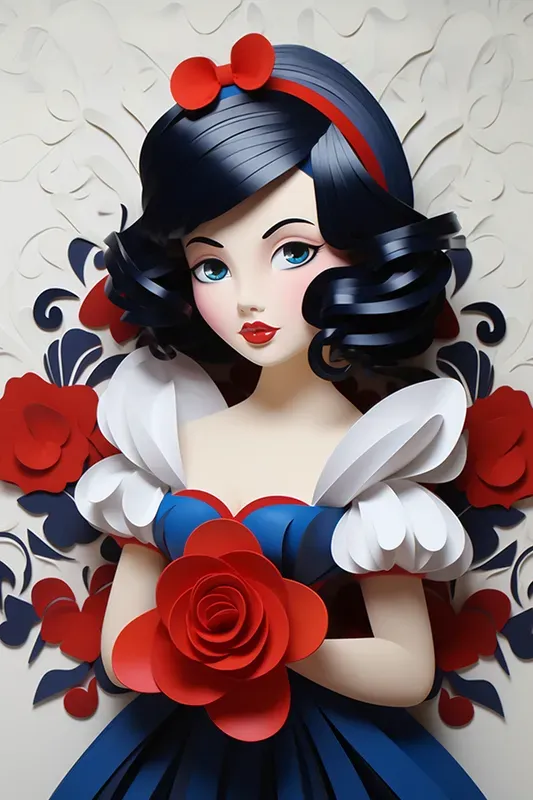 Papercraft Disney Princesses Midjourney Prompt | PromptBase