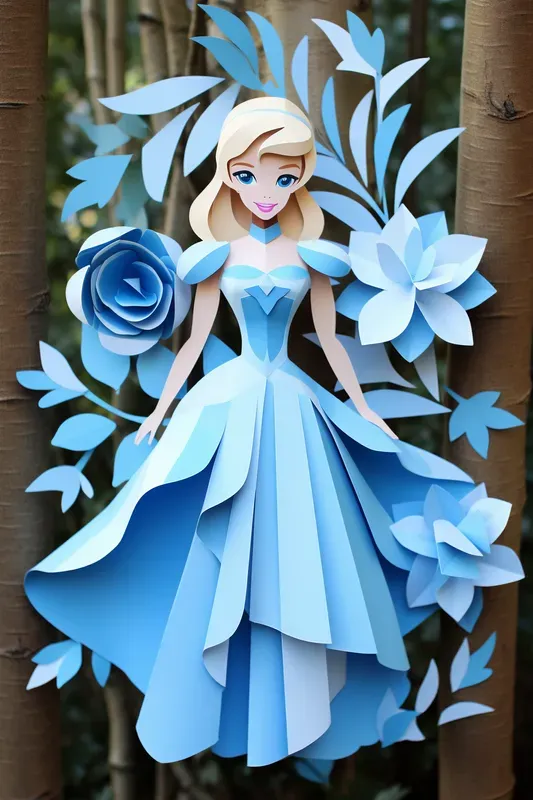 Papercraft Disney Princesses Midjourney Prompt | PromptBase