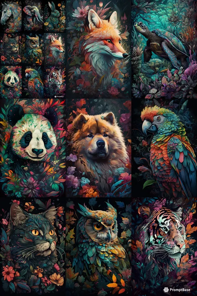 Eye Catching Animal Artworks Midjourney Prompt | PromptBase