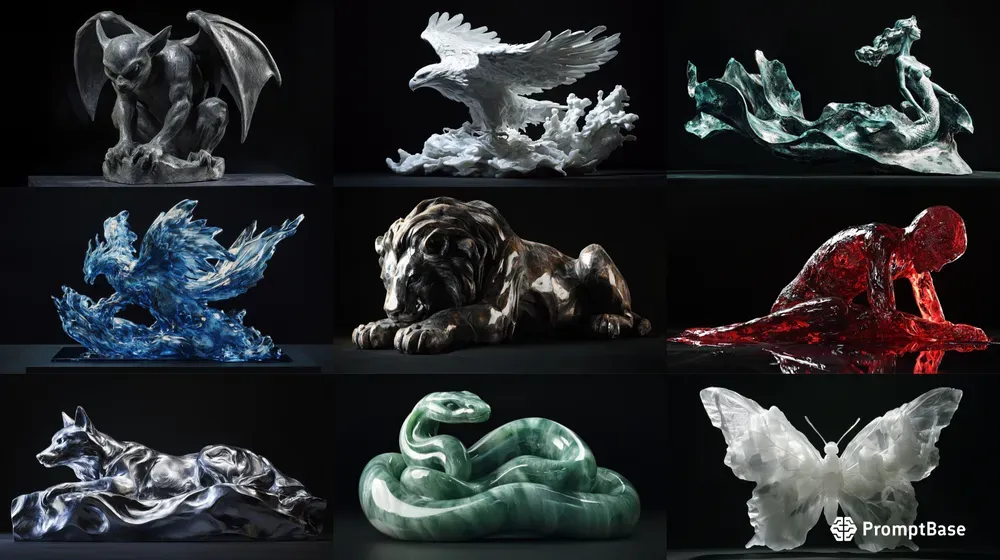 Liquid Stone Sculptures Midjourney Prompt | PromptBase