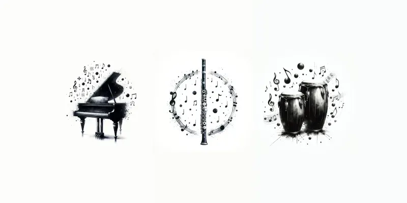 Elegant Minimalist Musical Instruments DALL·E Prompt | PromptBase