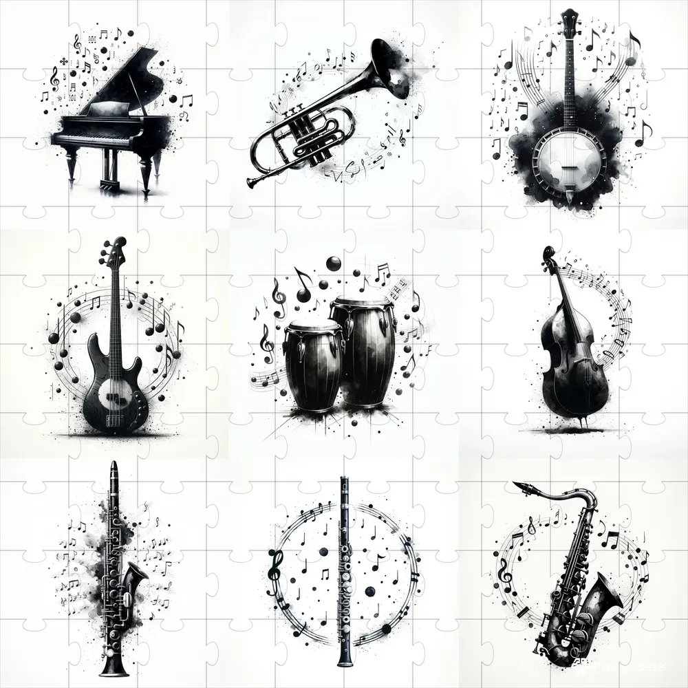 Elegant Minimalist Musical Instruments DALL·E Prompt | PromptBase