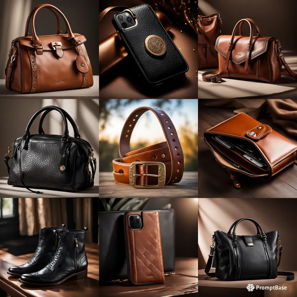 Leather Merchandise Photographs Stable Diffusion Prompt | PromptBase