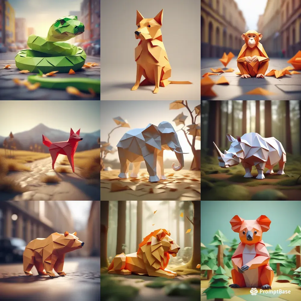 Interesting Origami Paper Animals Stable Diffusion Prompt | PromptBase