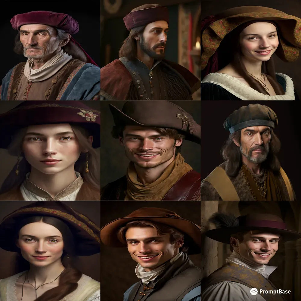 Realistic Renaissance Characters Midjourney Prompt | PromptBase