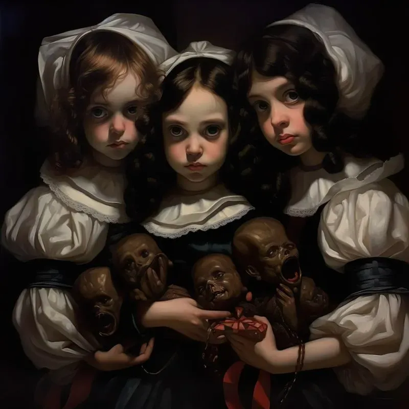 Insane Horror Oil Paintings Midjourney Prompt | PromptBase