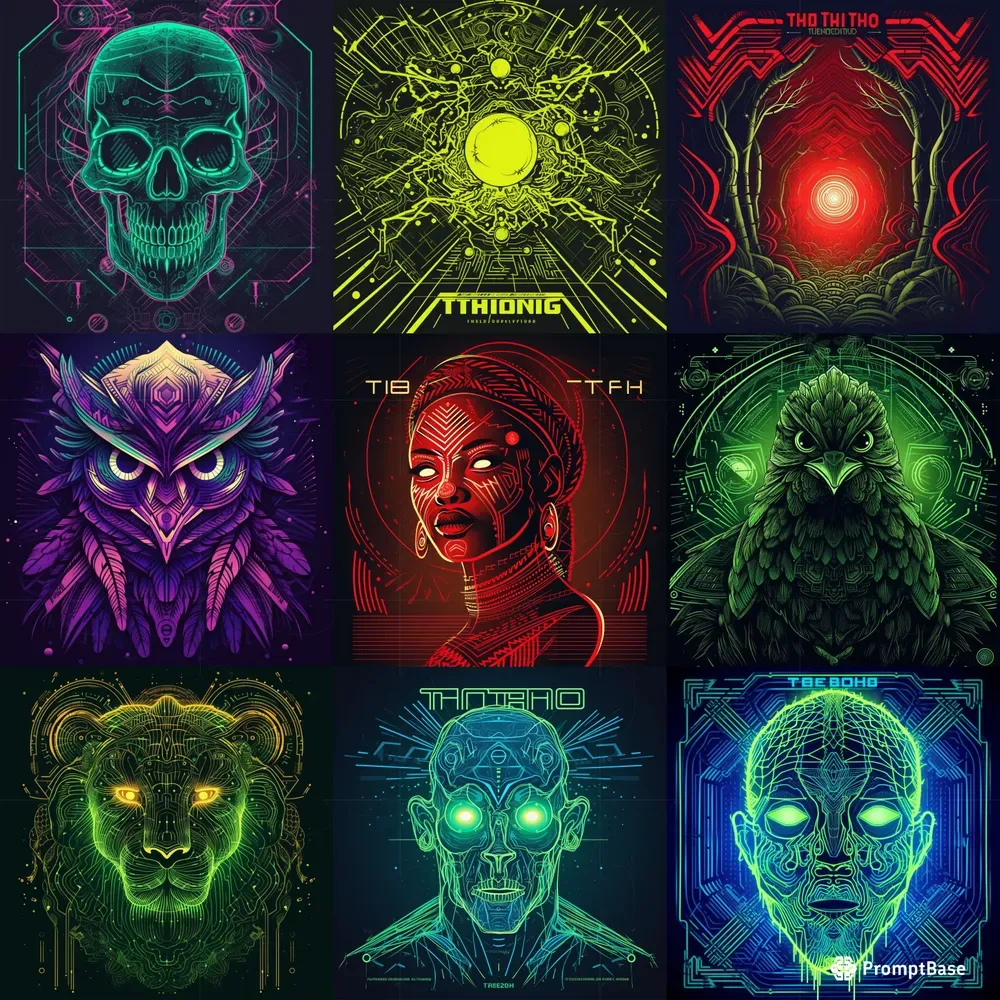 Techno Album Cover Artworks Midjourney Prompt | PromptBase
