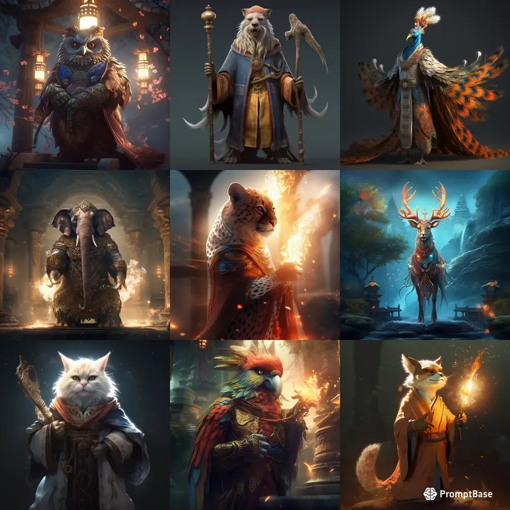 Mystical Wizard Creatures Midjourney Prompt | PromptBase