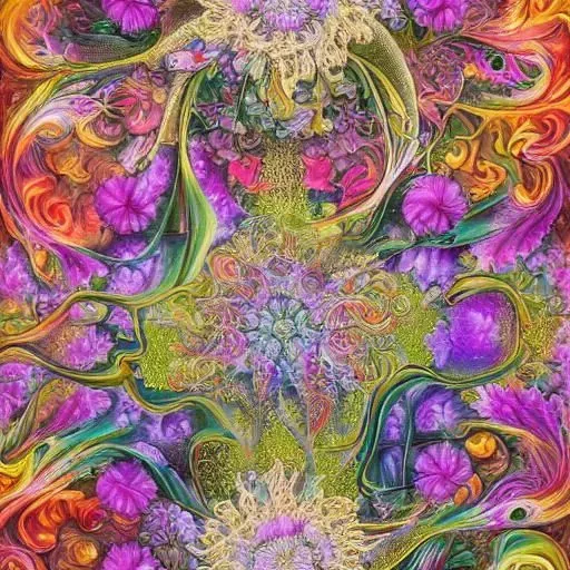 Psychedelic Flower Wallpapers Stable Diffusion Prompt | PromptBase