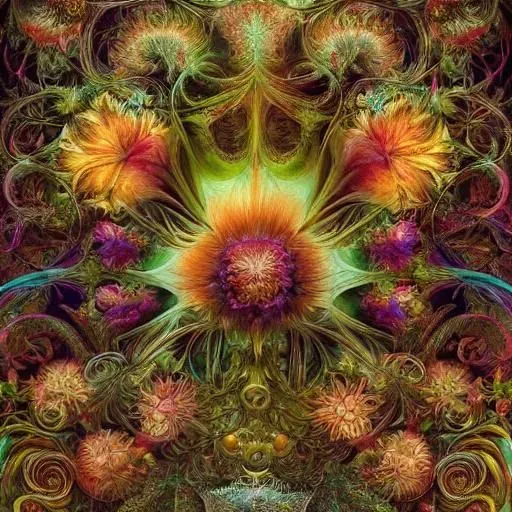 Psychedelic Flower Wallpapers Stable Diffusion Prompt | PromptBase